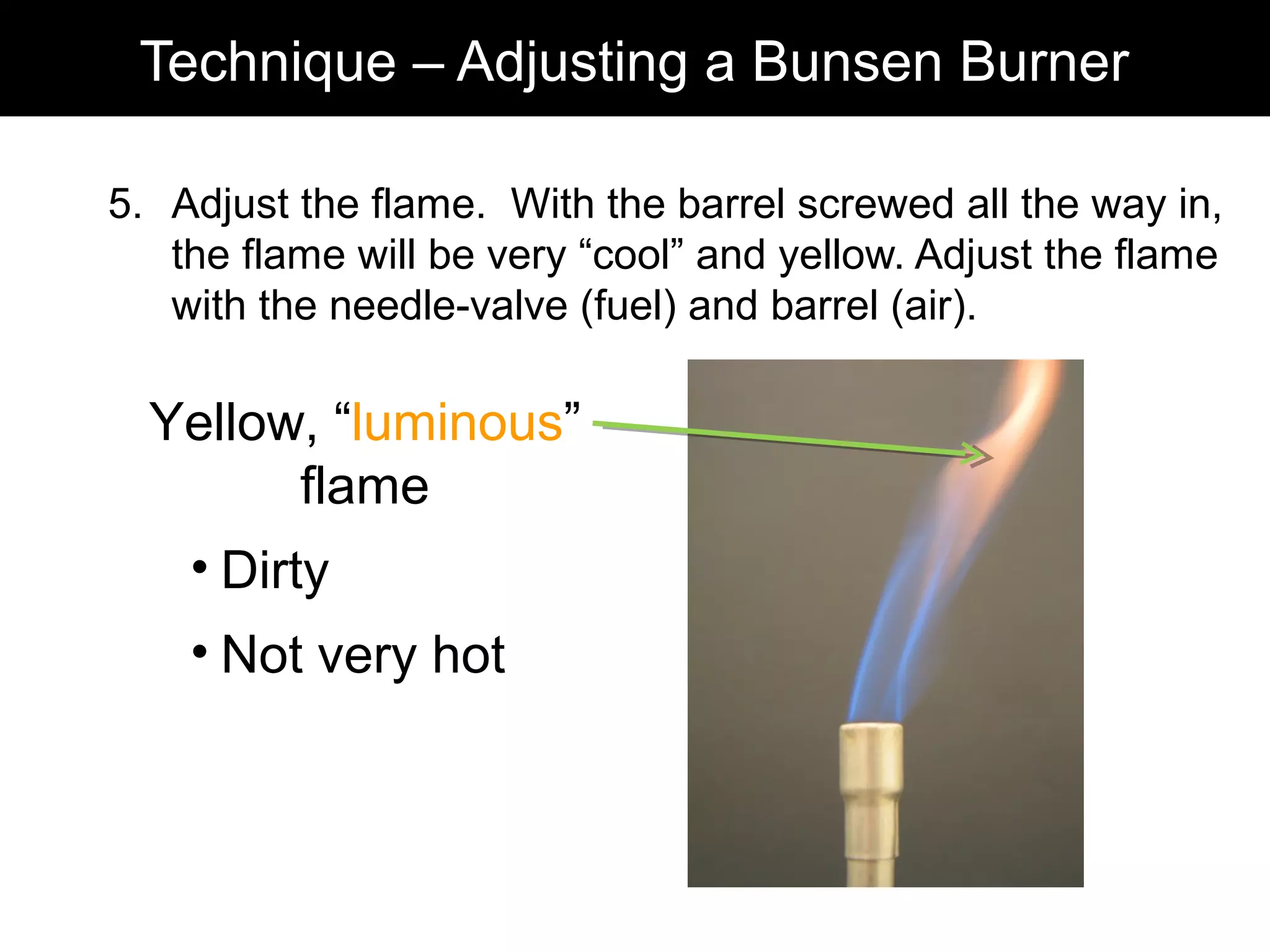 Steps to Lighting a Bunsen Burner 2012 | PPT