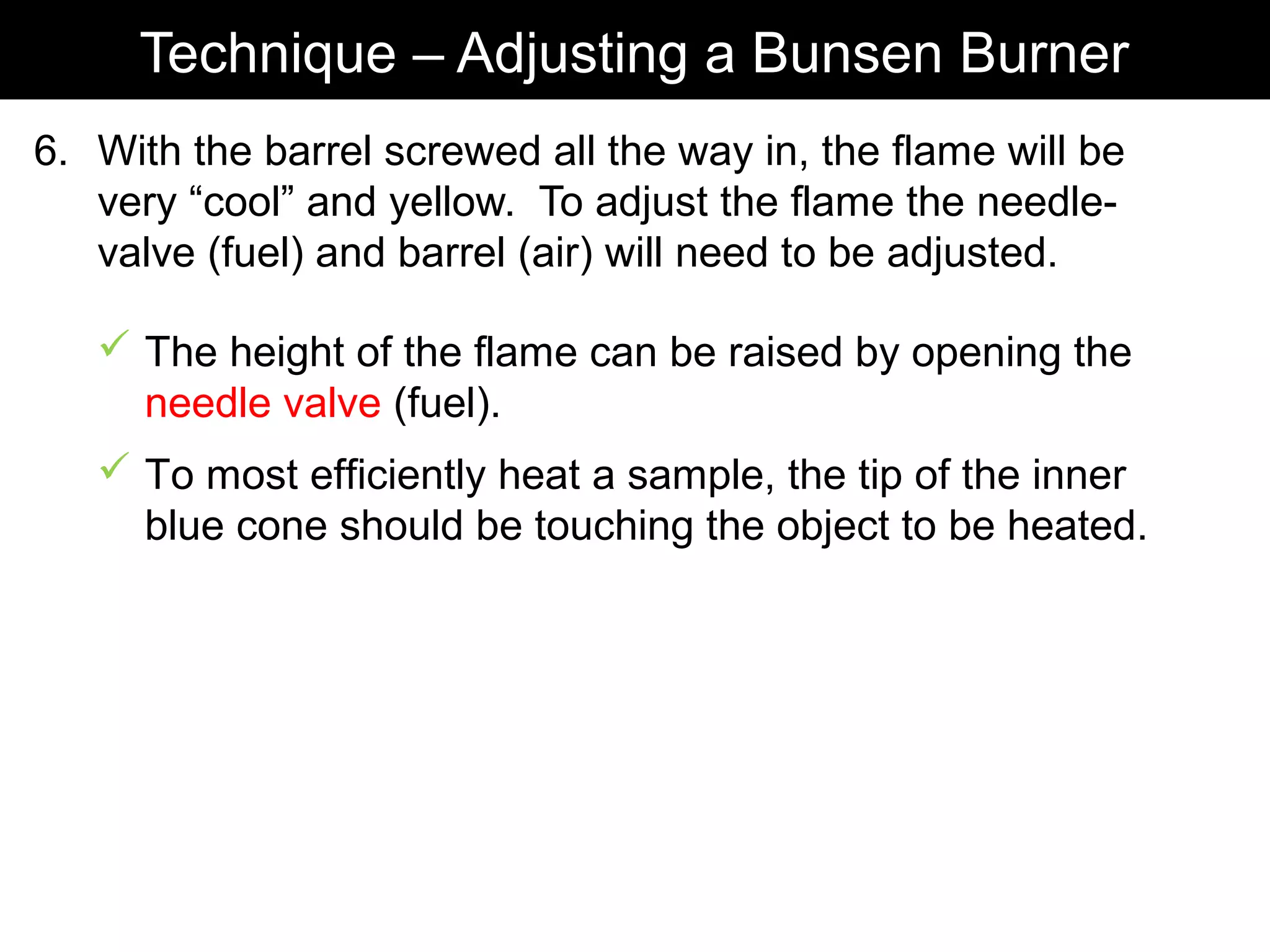 Steps to Lighting a Bunsen Burner 2012 | PPT