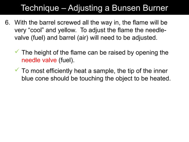 Steps to Lighting a Bunsen Burner 2012 | PPT