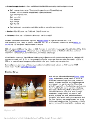 Chemistry lab cleanup in 15 minutes a day | AACT, Chemistry Solutions ...