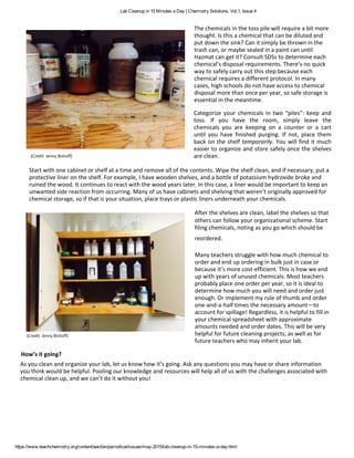 Chemistry lab cleanup in 15 minutes a day | AACT, Chemistry Solutions ...