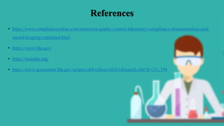 Different types of Lab control record | PPTX