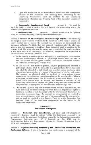 Laboratory Cooperative Article of Cooperation and By Laws Template | PDF