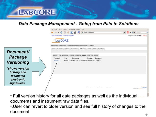 Managing Complex Data Packages with Labcore SDMS Scientific Data Management System | PPT