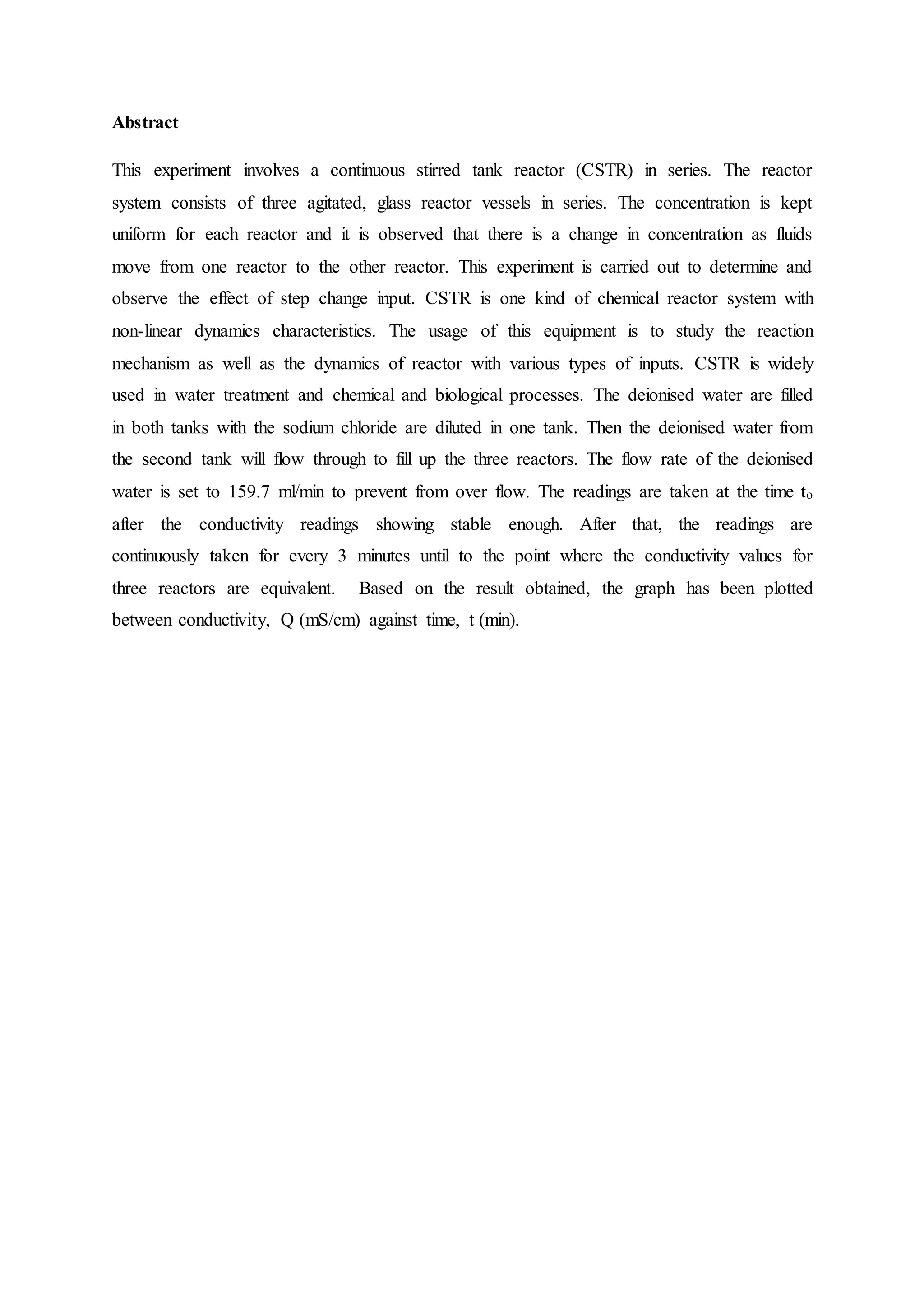 Lab cstr in series | DOCX