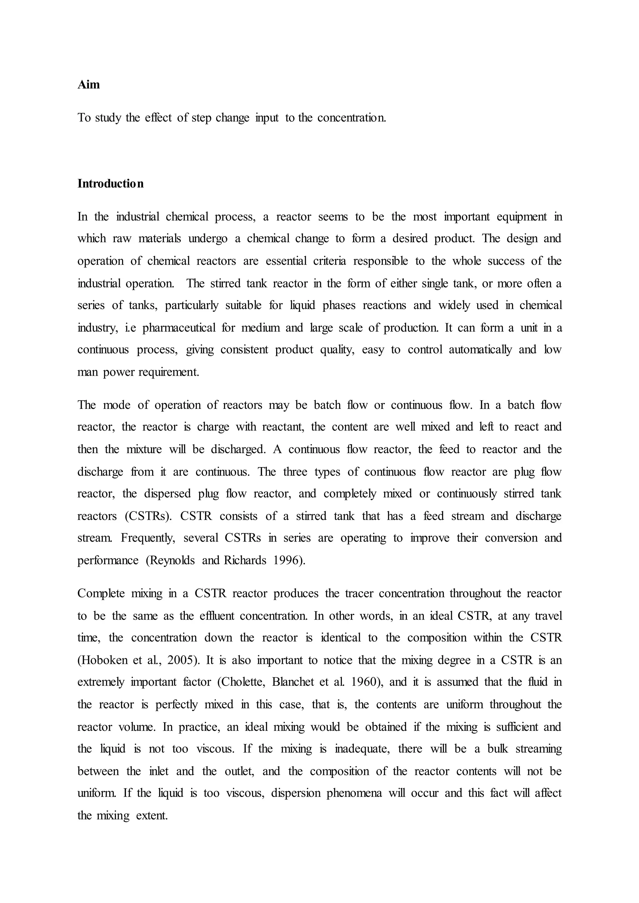 Lab cstr in series | DOCX