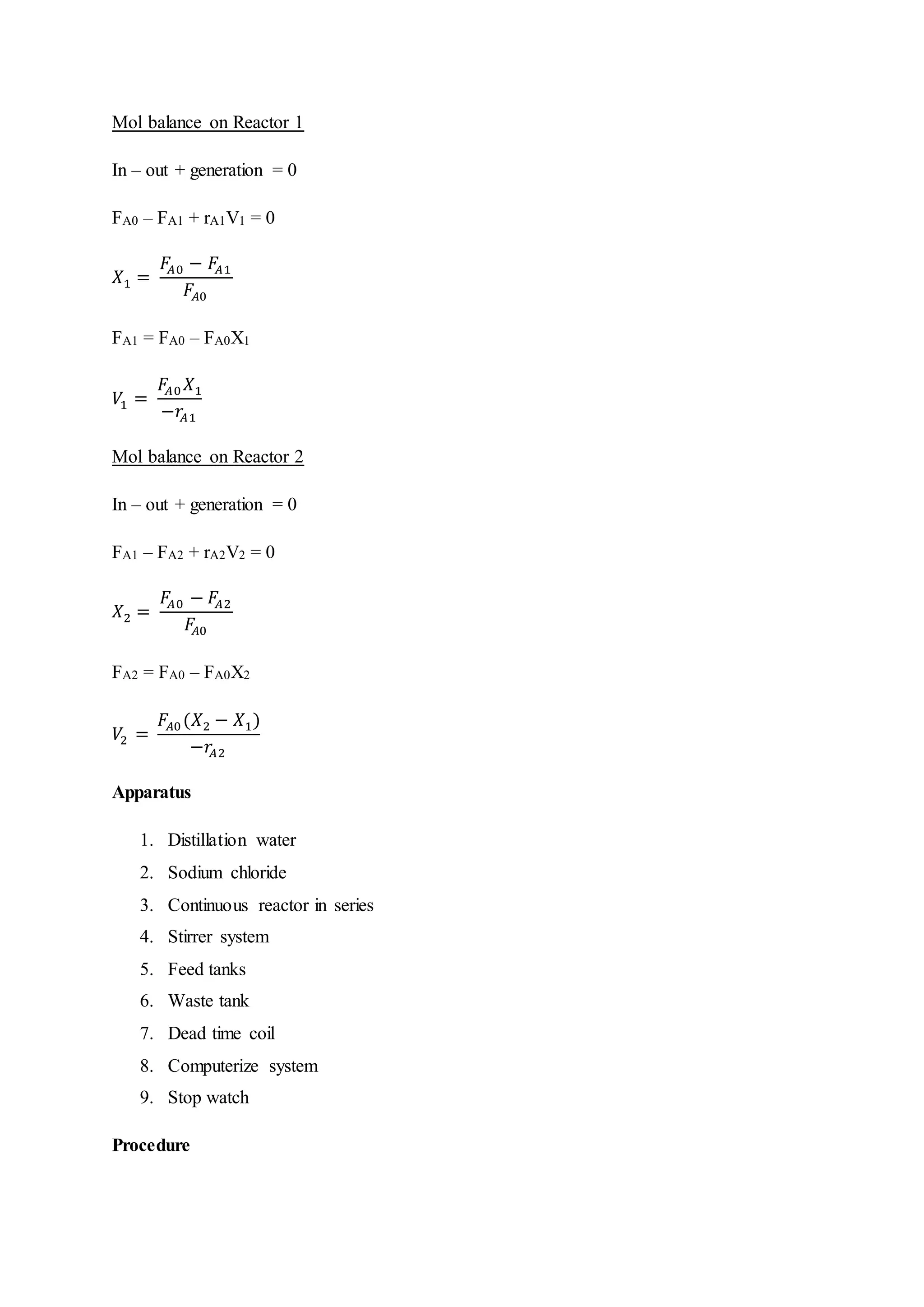 Lab cstr in series | DOCX