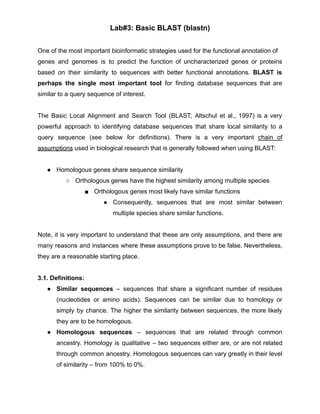 Basic BLAST (BLASTn) | PDF