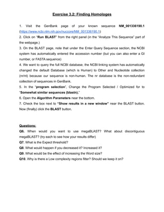 Basic BLAST (BLASTn) | PDF