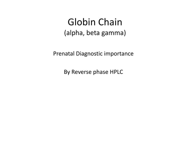 Laboratory Diagonosis thalassemia Chirantan | PPTX