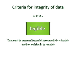 Lab data integrity | PPTX