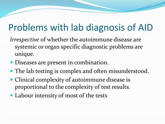 Lab diagnosis autoimmune disease | PPTX | Blood Disorders | Diseases ...