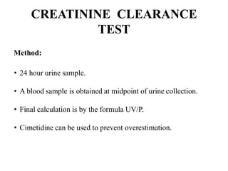 Lab diagnosis in renal diseases | PPTX
