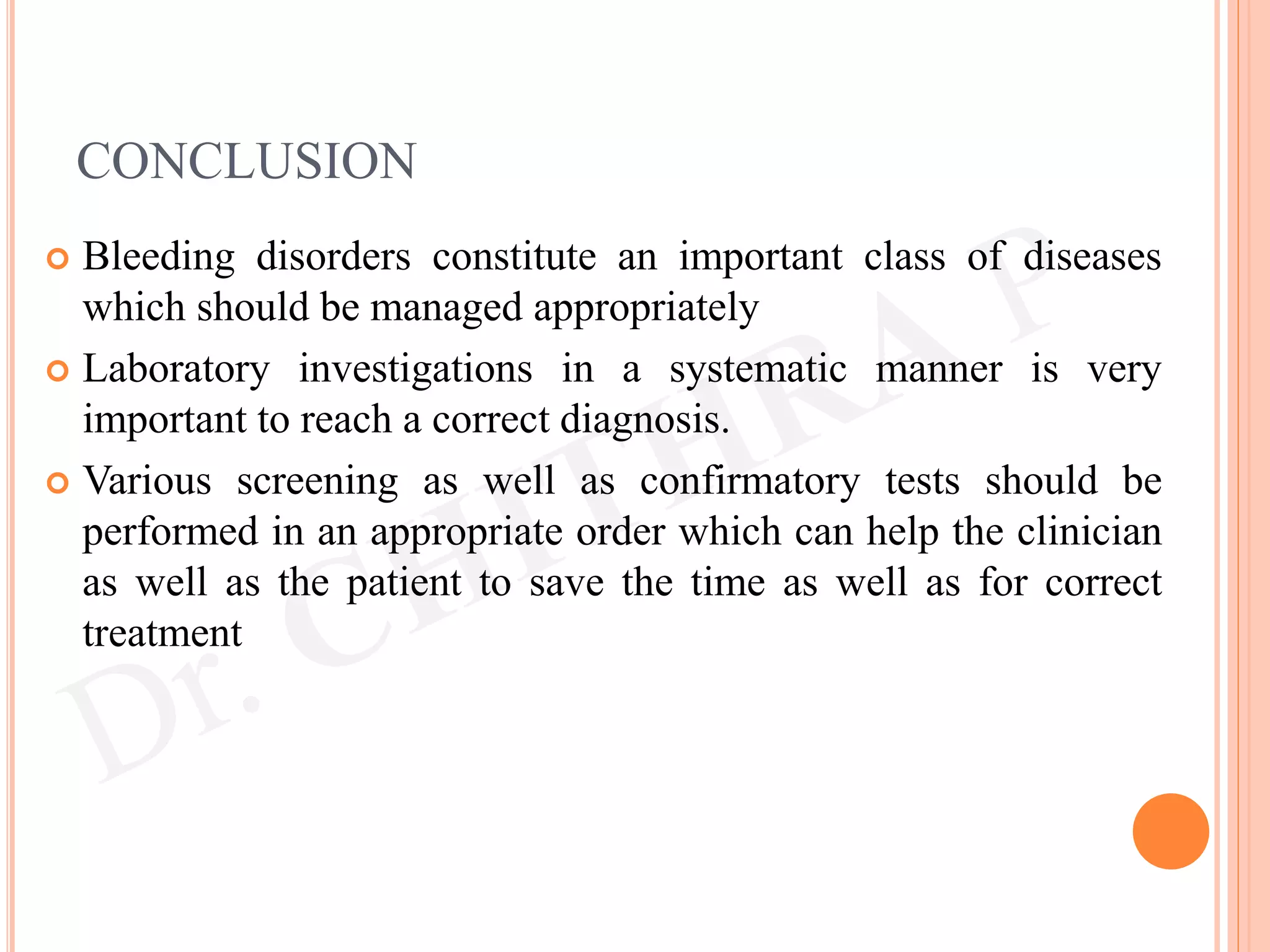 Lab diagnosis of bleeding disorders Dr chithra p | PPT