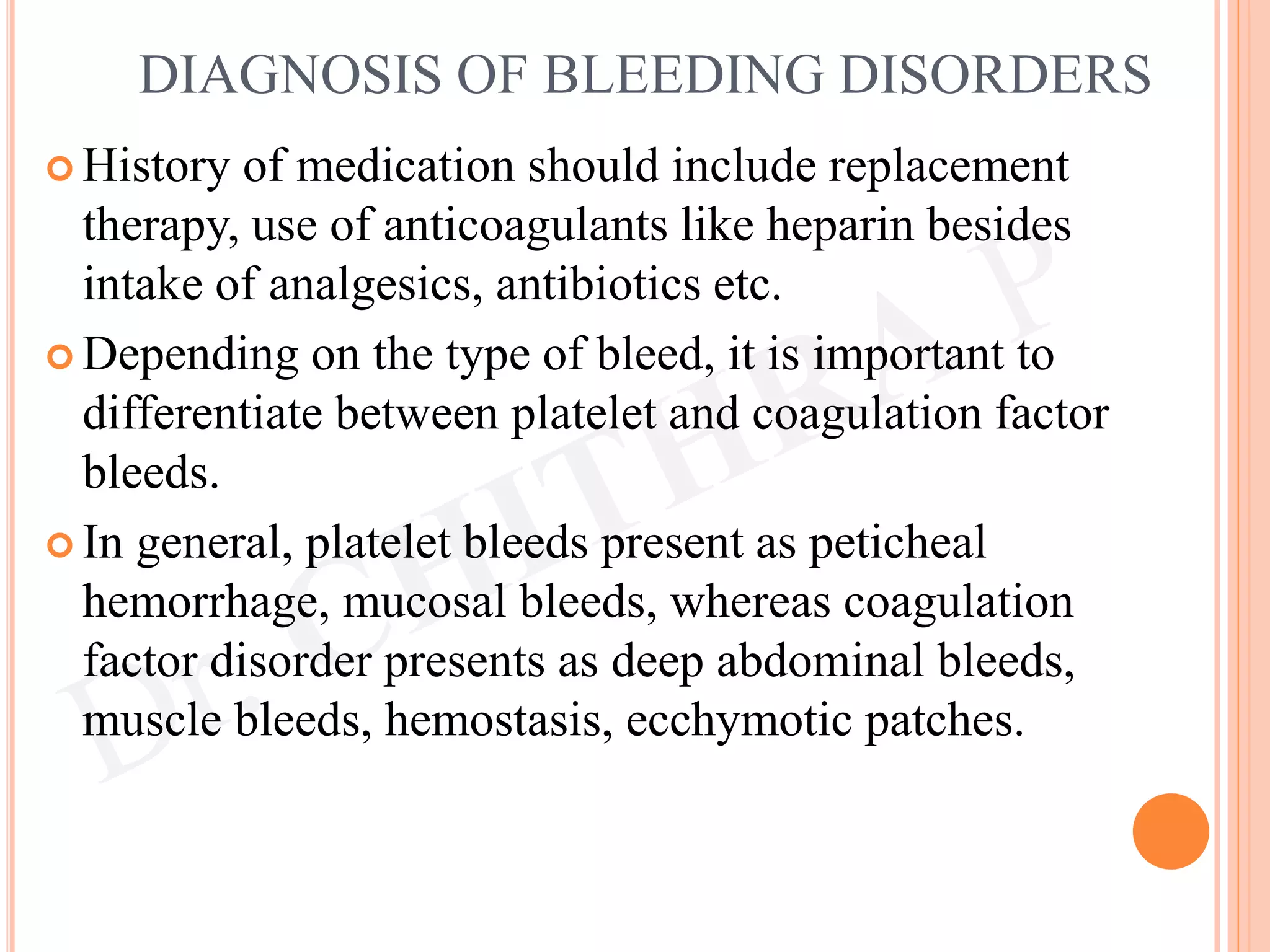 Lab diagnosis of bleeding disorders Dr chithra p | PPT