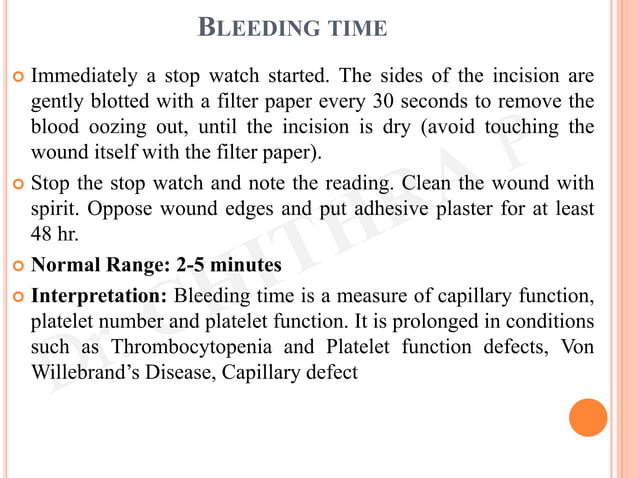 Lab diagnosis of bleeding disorders Dr chithra p | PPT