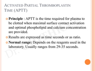 Lab diagnosis of bleeding disorders Dr chithra p | PPT