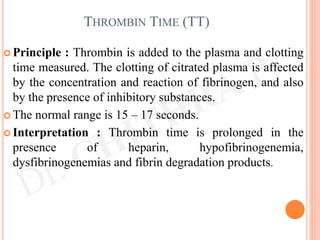 Lab diagnosis of bleeding disorders Dr chithra p | PPT