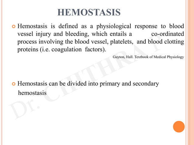 Lab diagnosis of bleeding disorders Dr chithra p | PPT