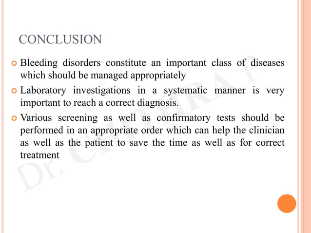 Lab diagnosis of bleeding disorders Dr chithra p | PPT