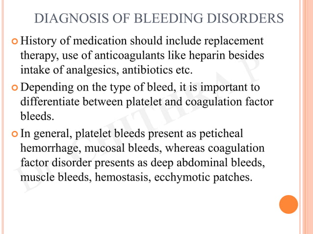 Lab diagnosis of bleeding disorders Dr chithra p | PPT