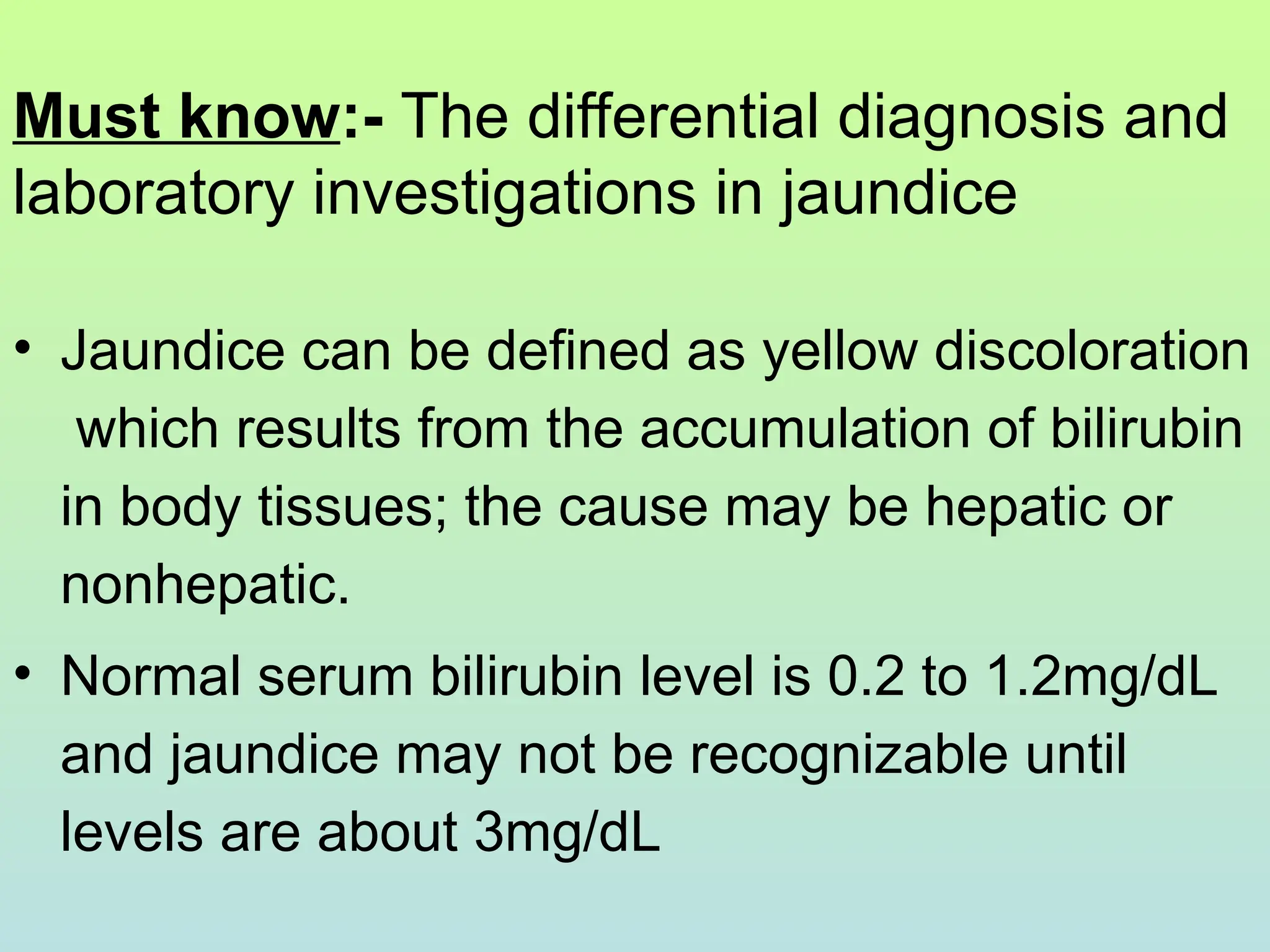 Lab diagnosis of Jaundice.ppt to know the signs of jaundice | PPT