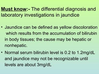 Lab diagnosis of Jaundice.ppt to know the signs of jaundice | PPT