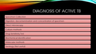 Lab diagnosis,investigations of pulmonary tuberculosis | PPT