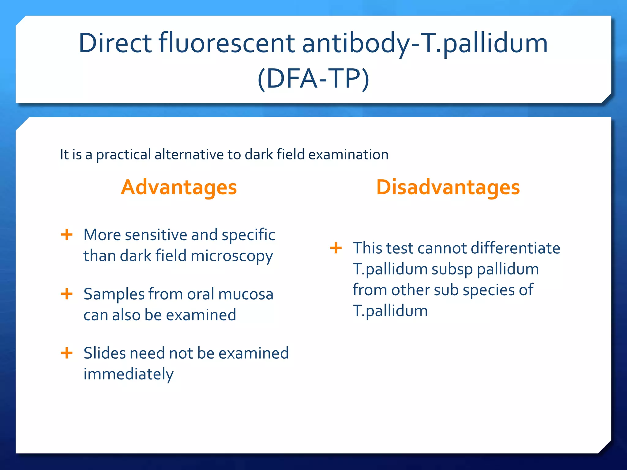 Lab diagnosis of syphilis | PPTX