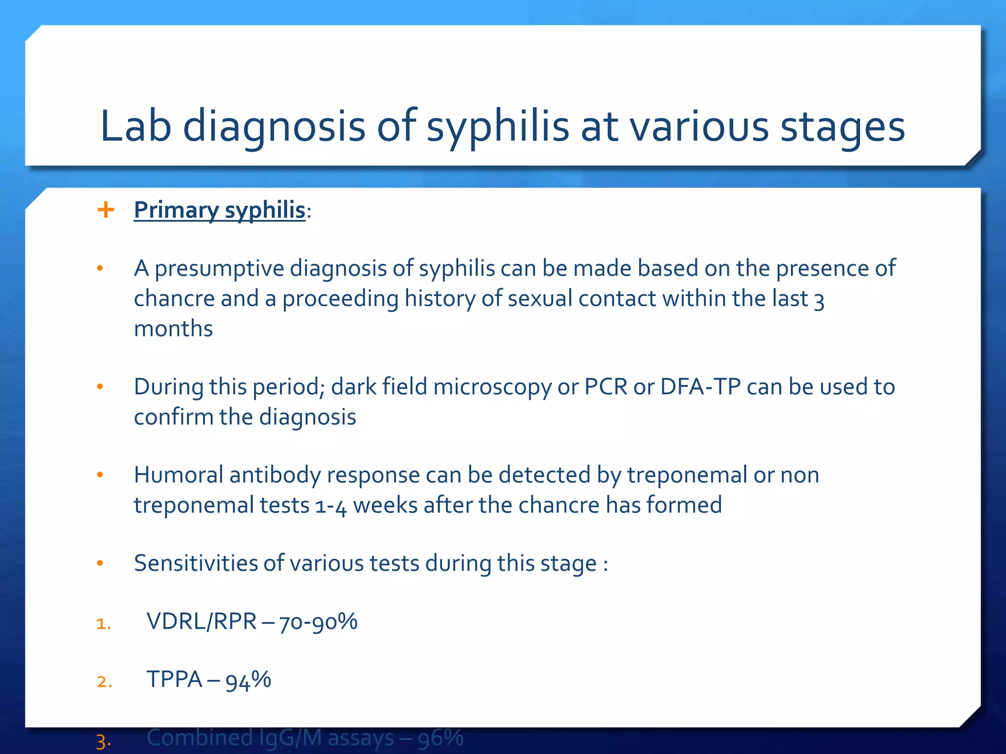 Lab diagnosis of syphilis | PPTX