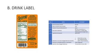 Contoh Label Dalam Bahasa Inggris