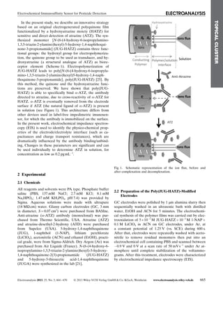 Label free electrochemical immunoaffinity sensor based on impedimetric ...