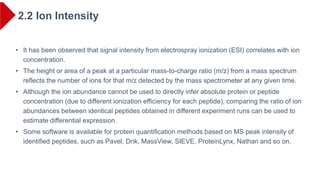 A brief introfuction of label-free protein quantification methods | PPTX