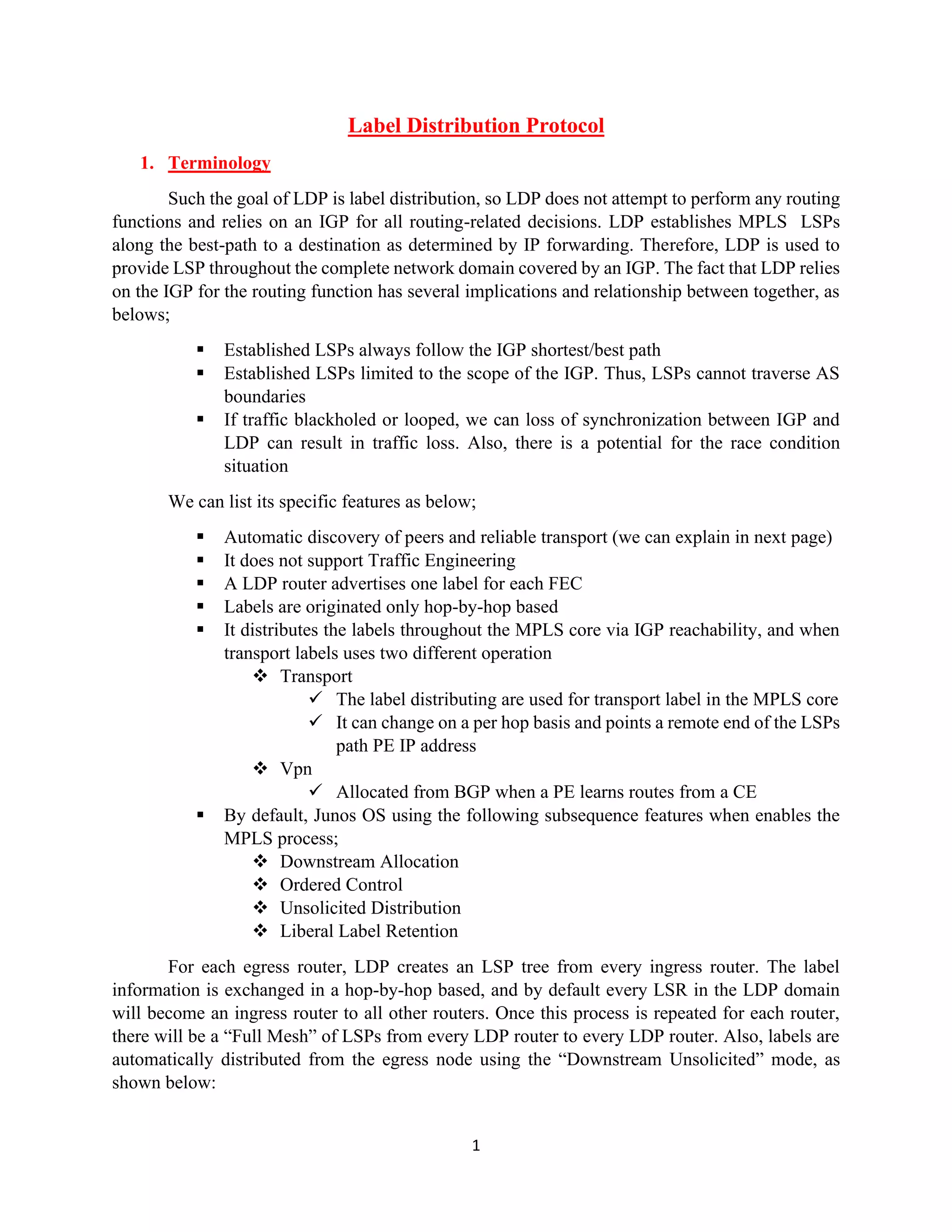 Label distribution protocol | PDF