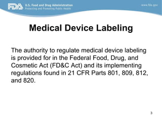Labeling-Overview.pdf according to food and drug administration | PDF