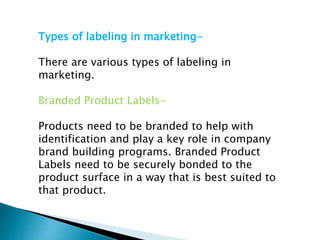Labeling and Bar coding | PPTX