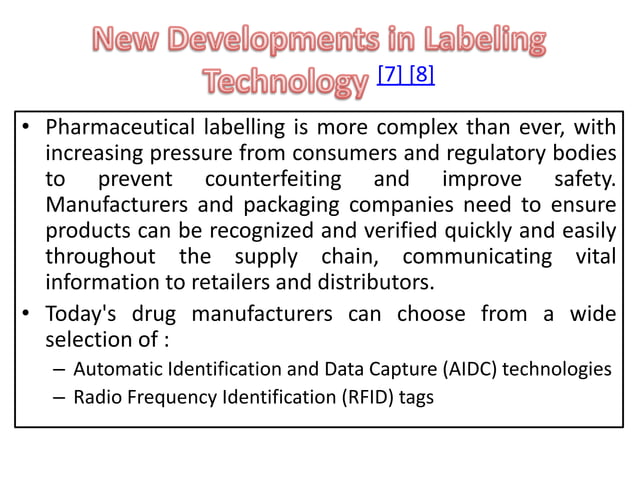 Labeling in pharmaceutical packaging | PPTX