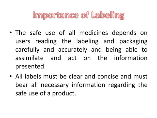 Labeling in pharmaceutical packaging | PPTX