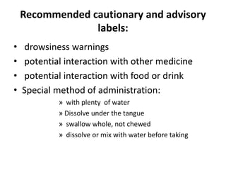 labeling,storage and stability of pharmaceutical dosage forms and ...