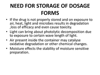 labeling,storage and stability of pharmaceutical dosage forms and ...