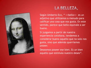 La Belleza como Proporción y Armonía. | PPTX