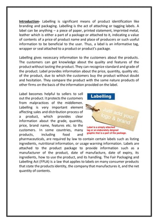 Labelling | DOCX | Food & Drink