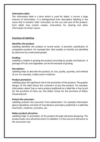 Labelling | DOCX | Food & Drink
