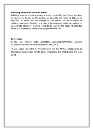 Labelling | DOCX | Food & Drink