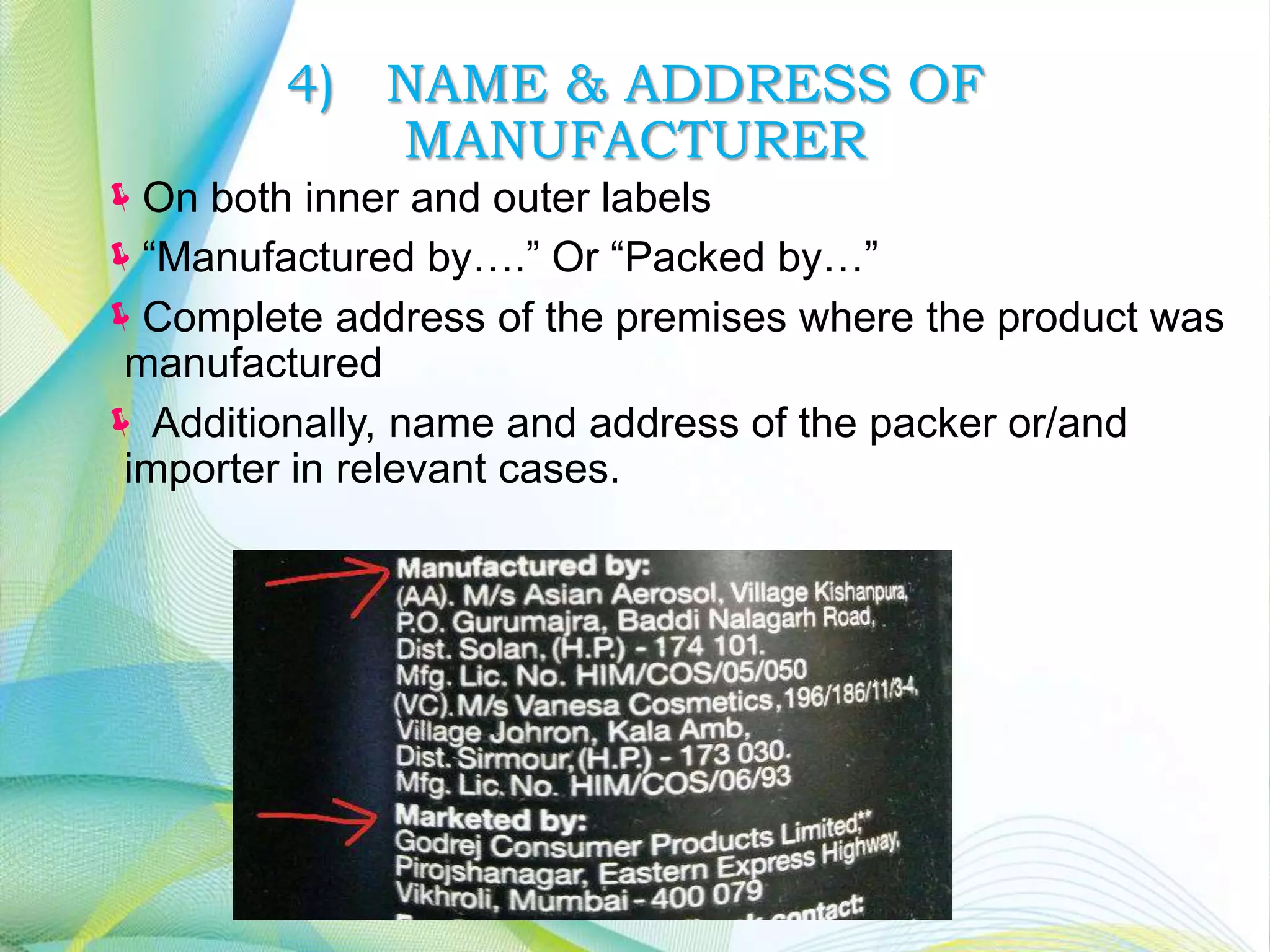 INDIAN REGULATORY REQUIREMENTS FOR LABELING OF COSMETICS | PPTX