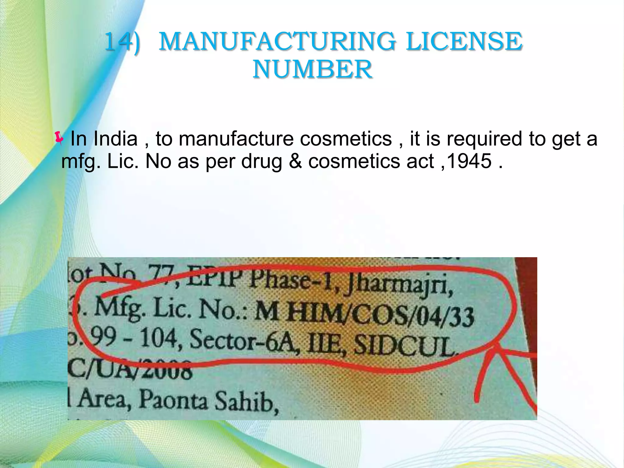 INDIAN REGULATORY REQUIREMENTS FOR LABELING OF COSMETICS | PPTX