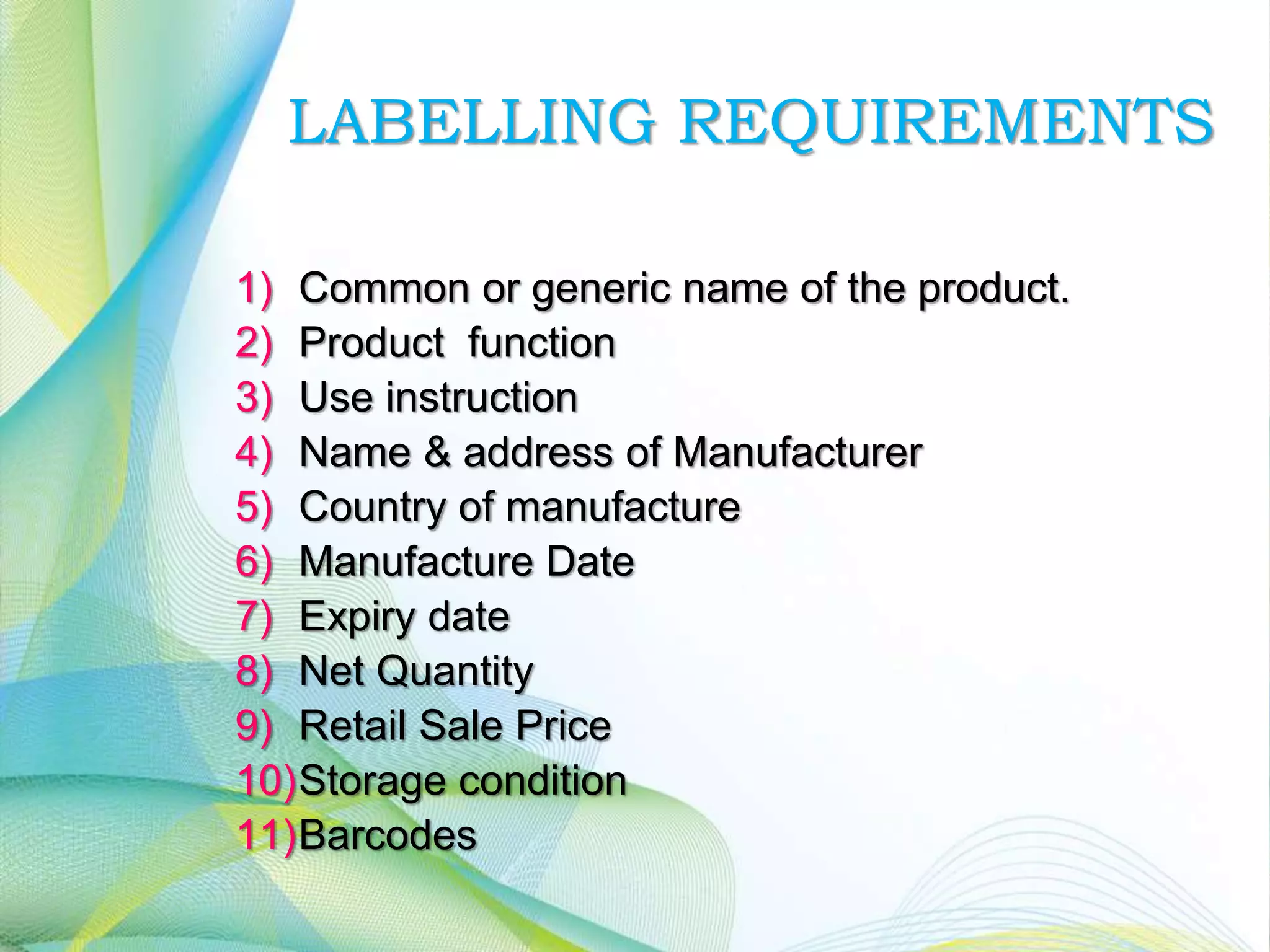 INDIAN REGULATORY REQUIREMENTS FOR LABELING OF COSMETICS | PPTX