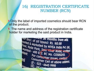 INDIAN REGULATORY REQUIREMENTS FOR LABELING OF COSMETICS | PPTX