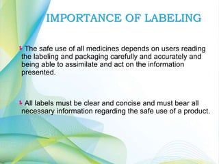 INDIAN REGULATORY REQUIREMENTS FOR LABELING OF COSMETICS | PPTX
