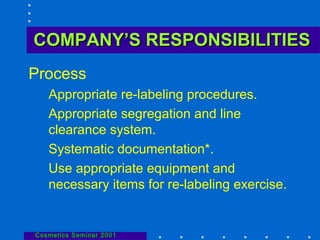 Labelling requirements cosmetics seminar | PPT